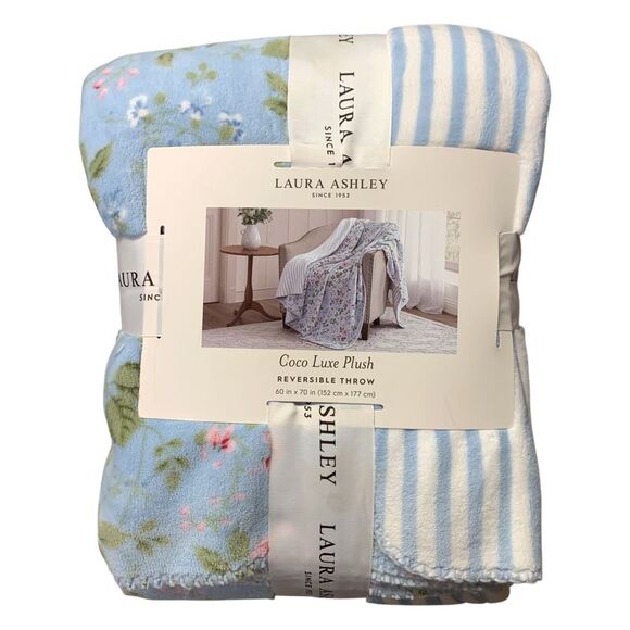 Laura Ashley | Bedding | Laura Ashley Coco Luxe Plush Reversible Throw ...